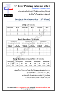 11th Class Maths Pairing Scheme 2025 | Punjab Boards - Ustad360