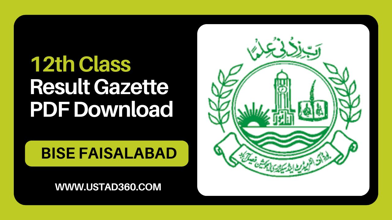 BISE FSD Faisalabad Board 12th Class Result 2026 Gazette PDF - Ustad360